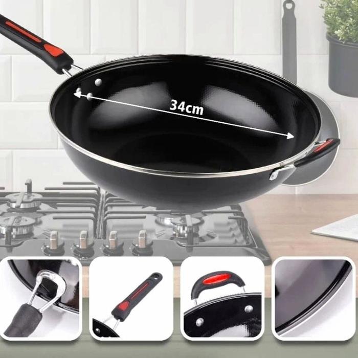 Jual Wajan Enamel Wajan Penggorengan Anti Lengket High Quality Ganggang ...