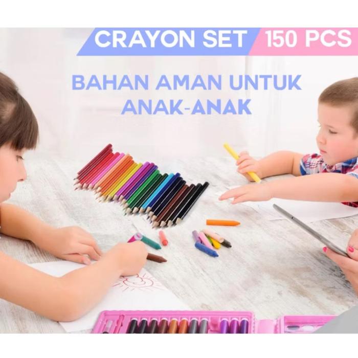 Jual Pensil Warna Crayon set isi 150 pcs Crayon Mewarnai (Alat ...