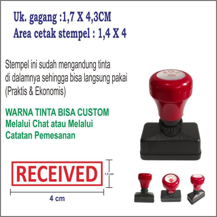 Jual STEMPEL RECEIVED WARNA OTOMATIS KWITANSI FAKTUR INVOICE KANTOR ...
