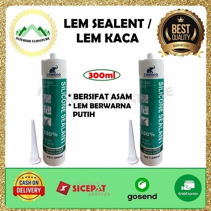 Jual Lem kaca Sealant, Lem Silicone Kaca Asam Netral - Clear Black White - OS990 - PUTIH ...