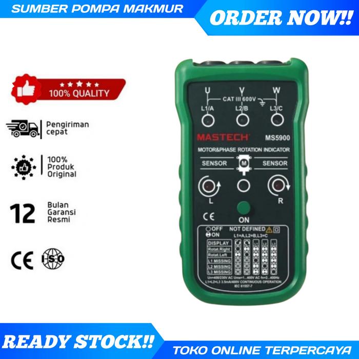 Jual MS5900 Mastech Three Phase Motor Rotation Indicator Listrik 3 ...