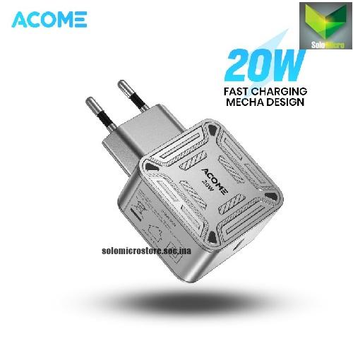 Jual ACOME Charger AC21 Adaptor Port Type-C PD 20W Desain Mecha Fast ...