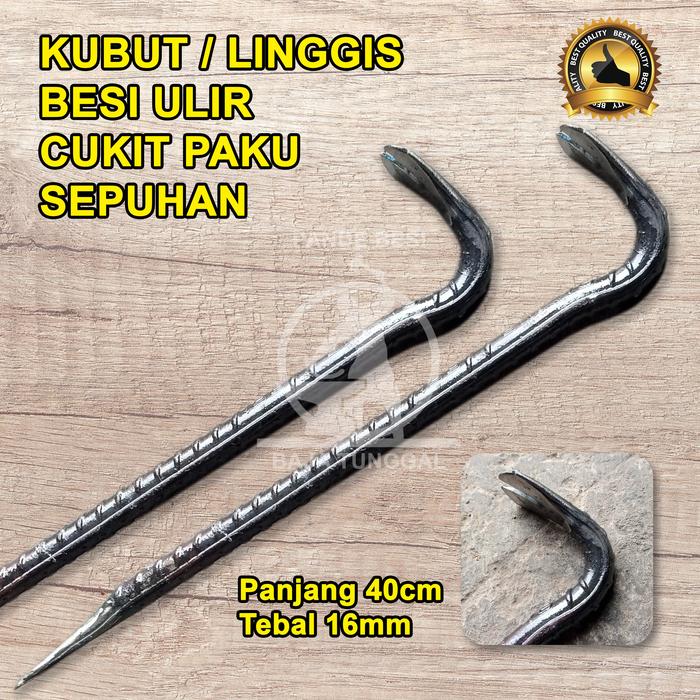 Jual Kubut Besi Ulir 16 Panjang 40 cm / Linggis Pencabut Paku Sepuhan ...