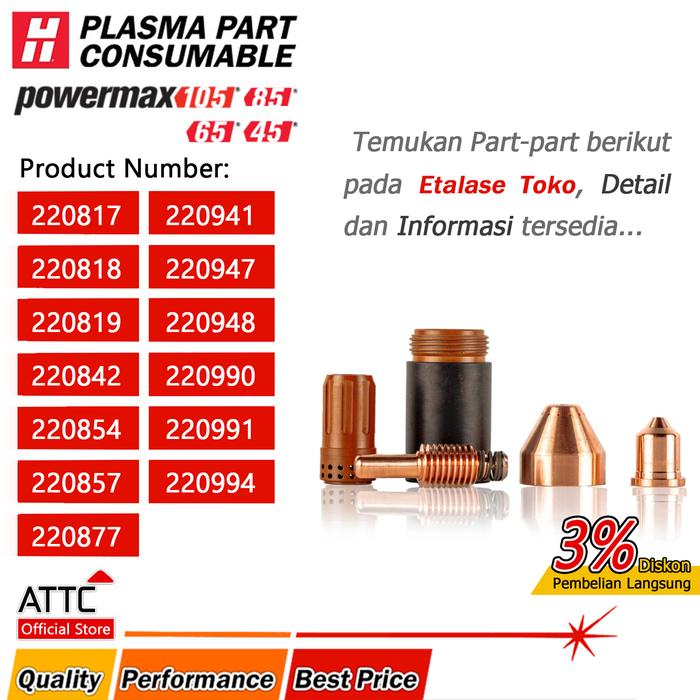Jual 220817 220818 220819 220842 220854 Plasma Cutting Powermax 45A-125A - Jakarta Barat - ATTC ...
