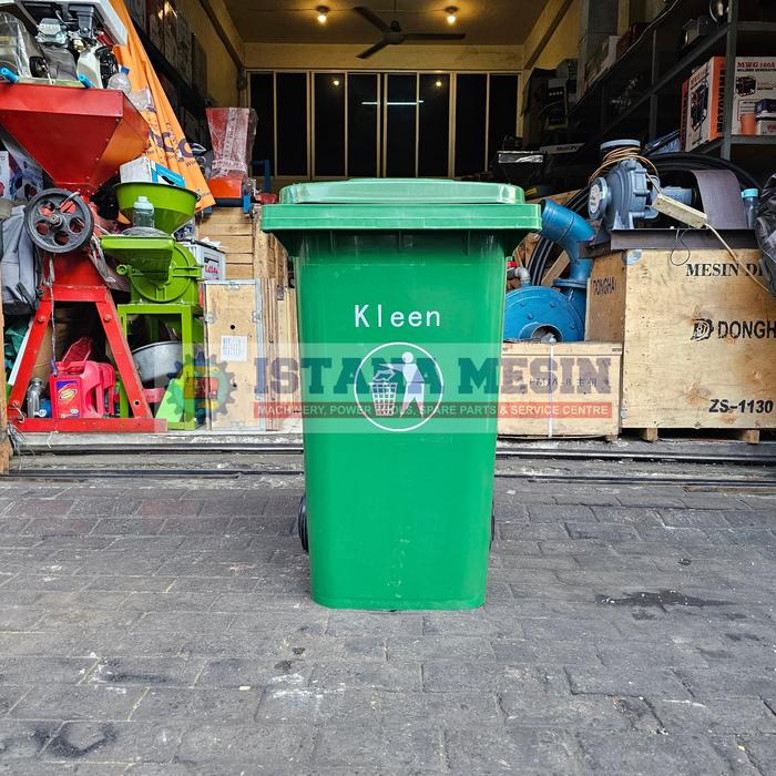 Jual TONG SAMPAH PLASTIK HDPE TEMPAT SAMPAH DUST BIN 240L KLEEN COMPLETE RODA - Kota Medan ...