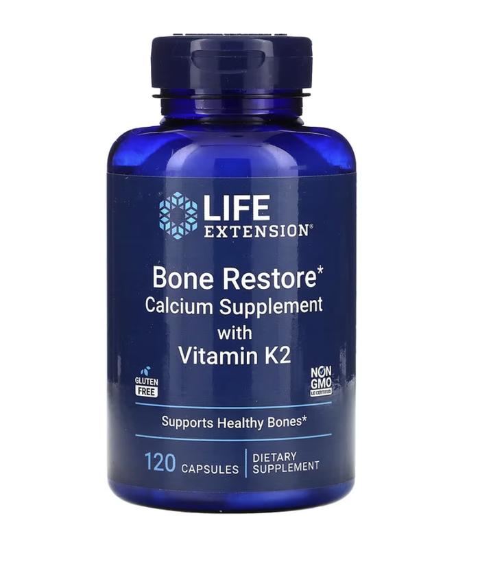 Jual Life Extension, Bone Restore, Calcium Supplement with Vitamin K2 ...
