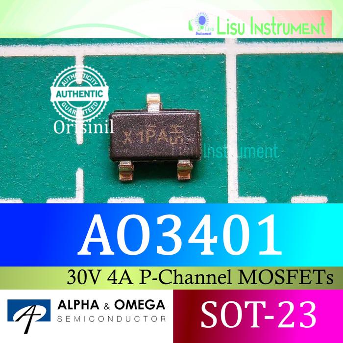 Jual AO3401A AO3401 30V 4A P-Channel MOSFETs SOT-23 Alpha & Omega Original - Kota Depok - Lisu ...