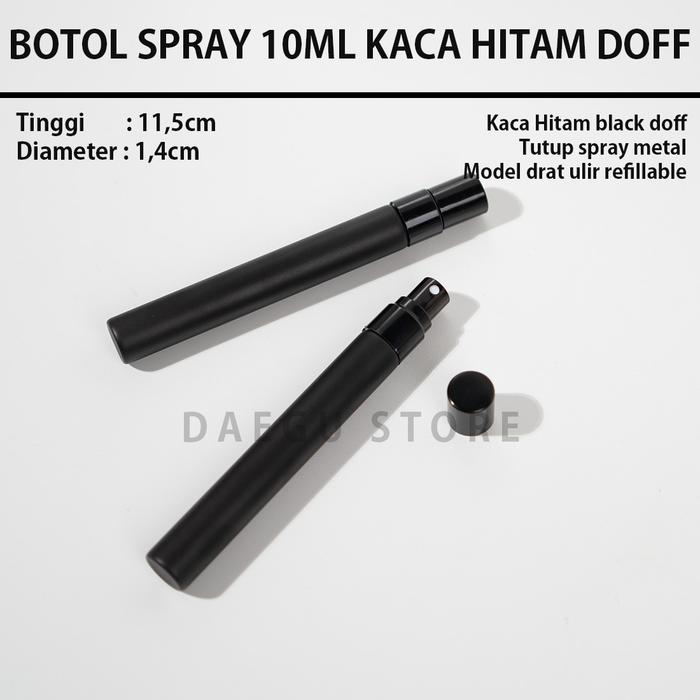 Jual Botol Spray Kaca 10ml HITAM DOFF Sprayer Alumunium / Metal Parfum ...