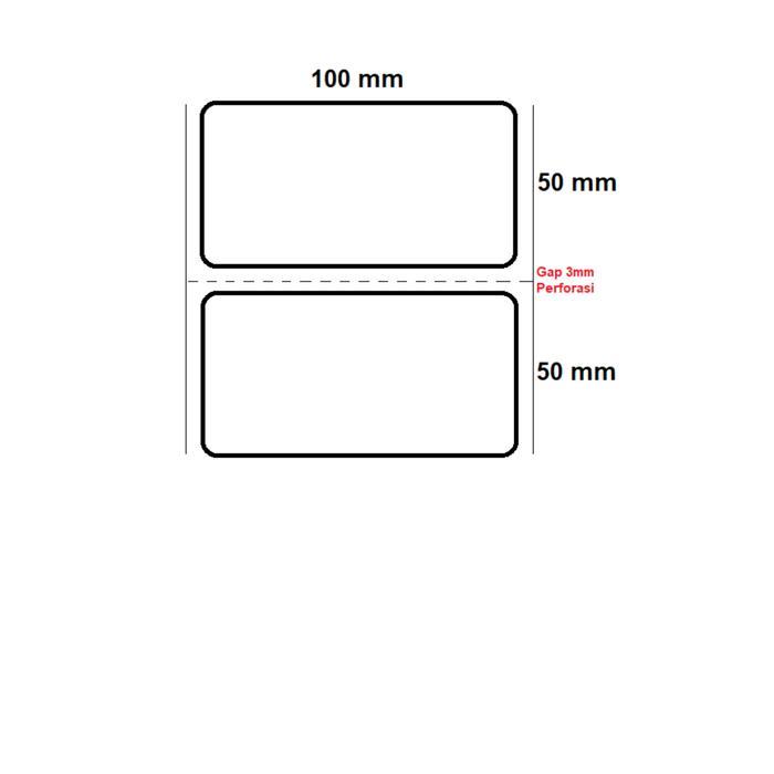 Jual Label sticker barcode Silver Pet 100x50mm 1 Line 1000pcs Gap 3mm ...
