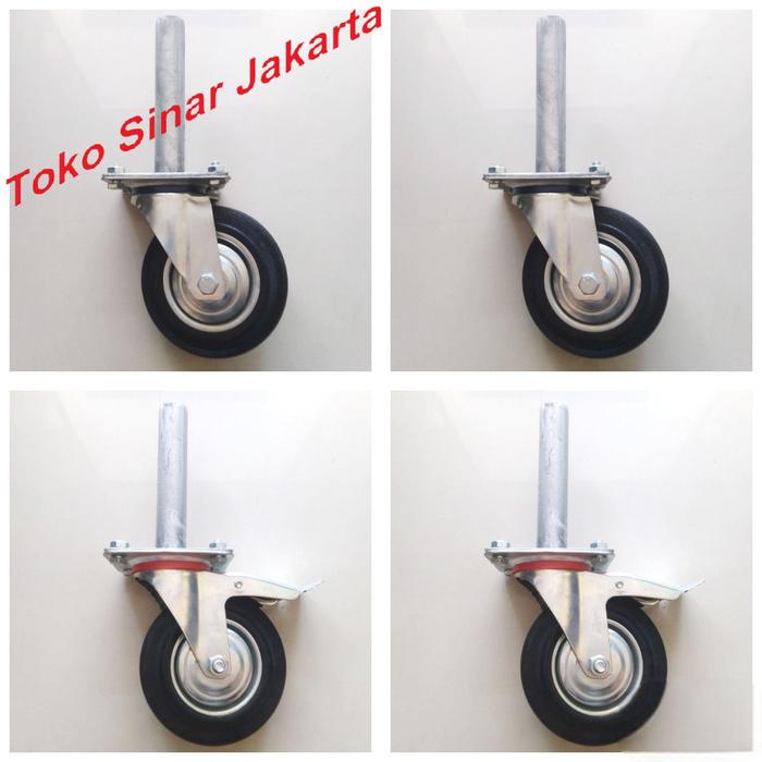 Jual Roda Karet Hitam Baseplate Base Plate Tapak Tatakan Perancah ...
