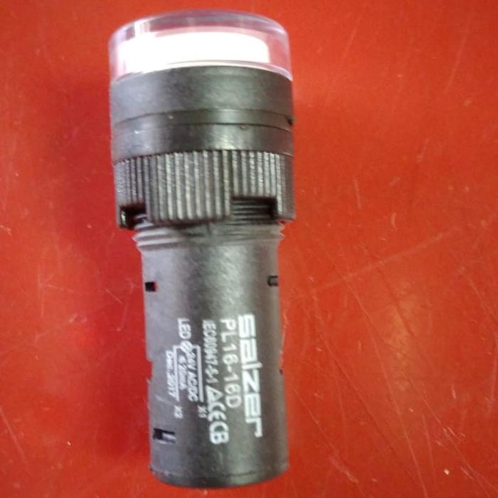 Jual Pilot Lamp LED 16mm 24V AC/DC (PL16-16D-24V) Salzer 16mm Merah ...