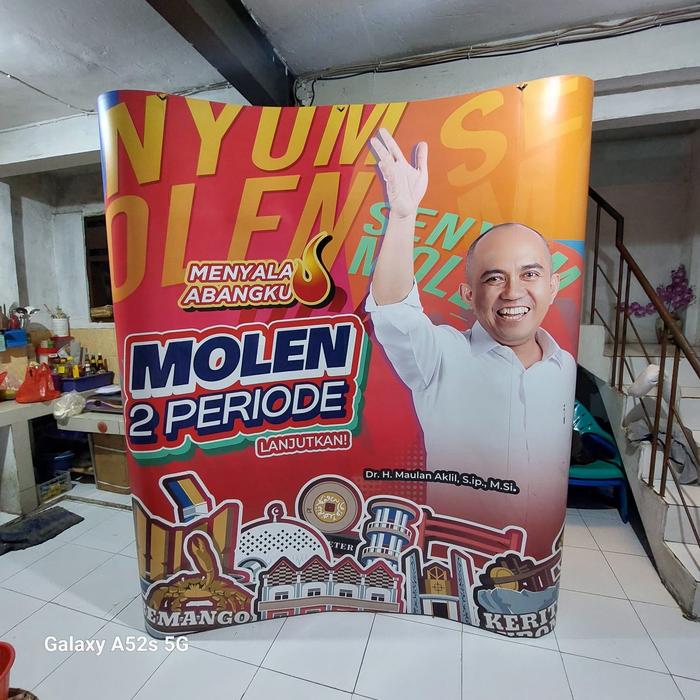 Jual backwall / backdrop portable 3 x2 lurus/lengkung included printing ...