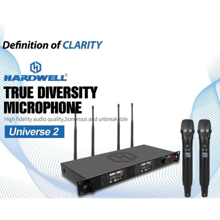 Jual Mic wireless hardwell universe 2 pro original free koper kayu ...