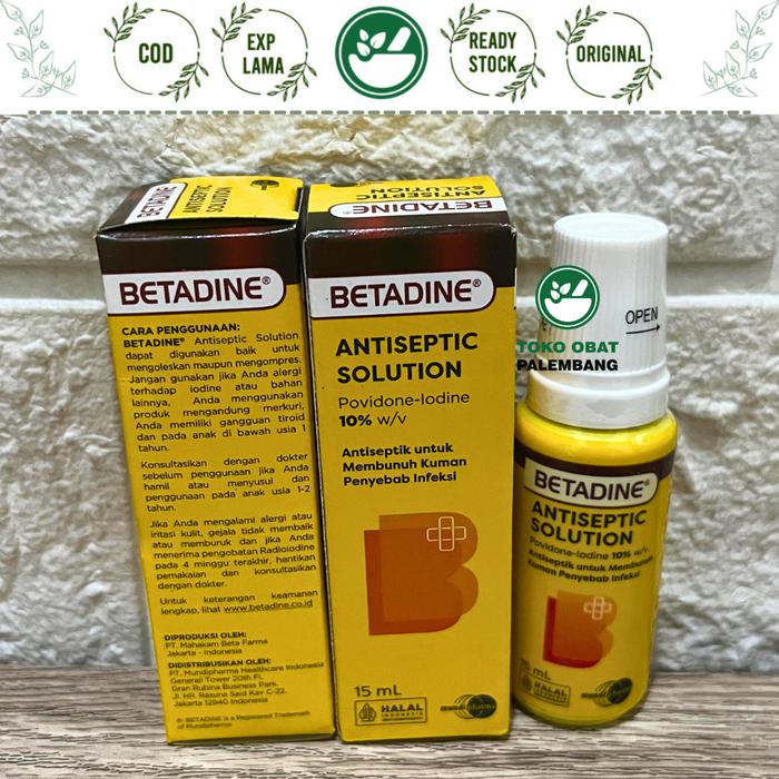 Jual BETADINE ANTISEPTIC SOLUTION 15ML OBAT LUKA OBAT MERAH LUKA ...