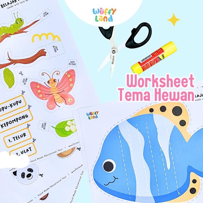 Jual Worksheet anak tema aneka hewan, 33 lembar kegiatan anak paud ...
