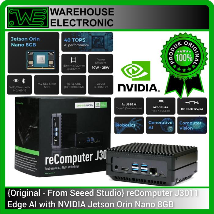 Jual reComputer J3011 Edge AI Computer with NVIDIA Jetson Orin Nano 8GB - ORIGINAL Seeed Studio ...