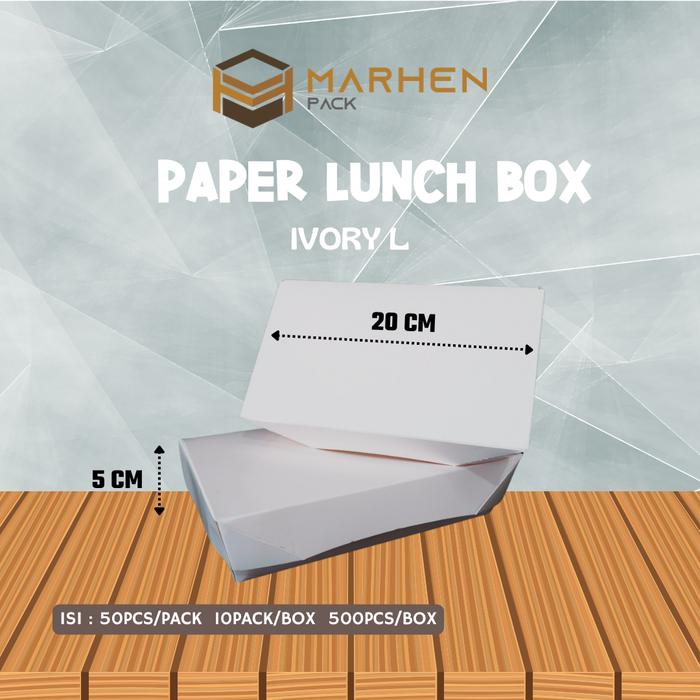 Jual PAPER LUNCH BOX BAHAN KRAFT/ IVORY FULL LAMINASI SIZE M & L ...