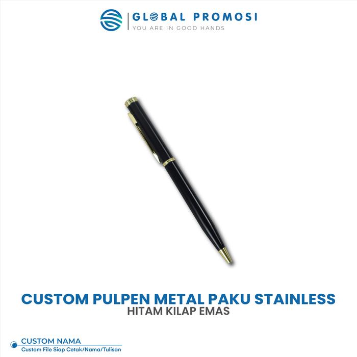 Jual Custom Nama Pulpen Metal Paku Stainless Steel Free Grafir Nama ...