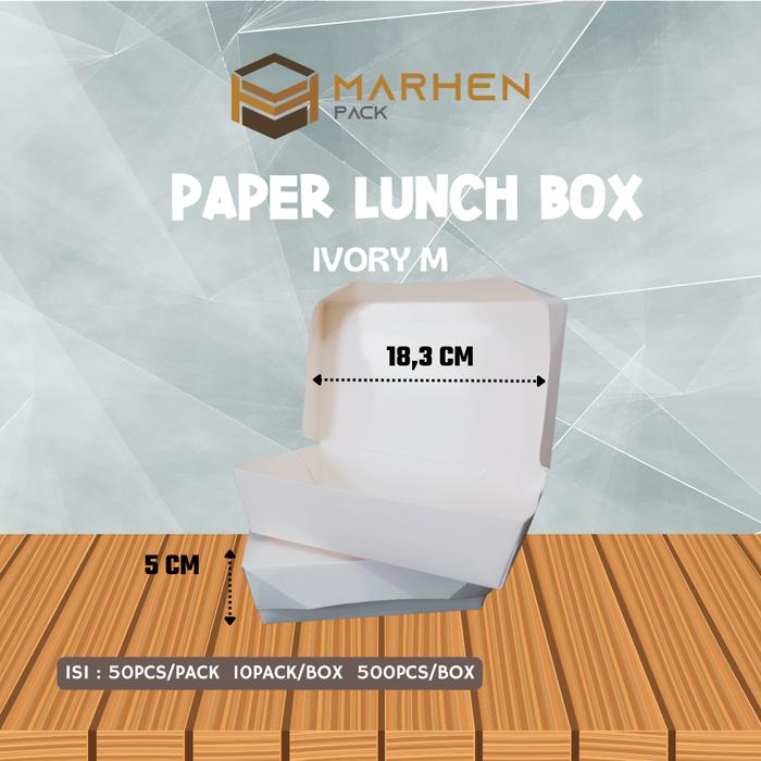 Jual PAPER LUNCH BOX BAHAN KRAFT/ IVORY FULL LAMINASI SIZE M & L ...