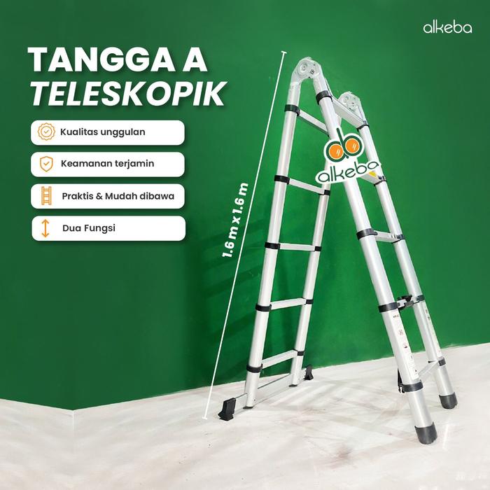 Jual Tangga Lipat Alumunium Teleskopik Tipe A Minimalis Ladder ...