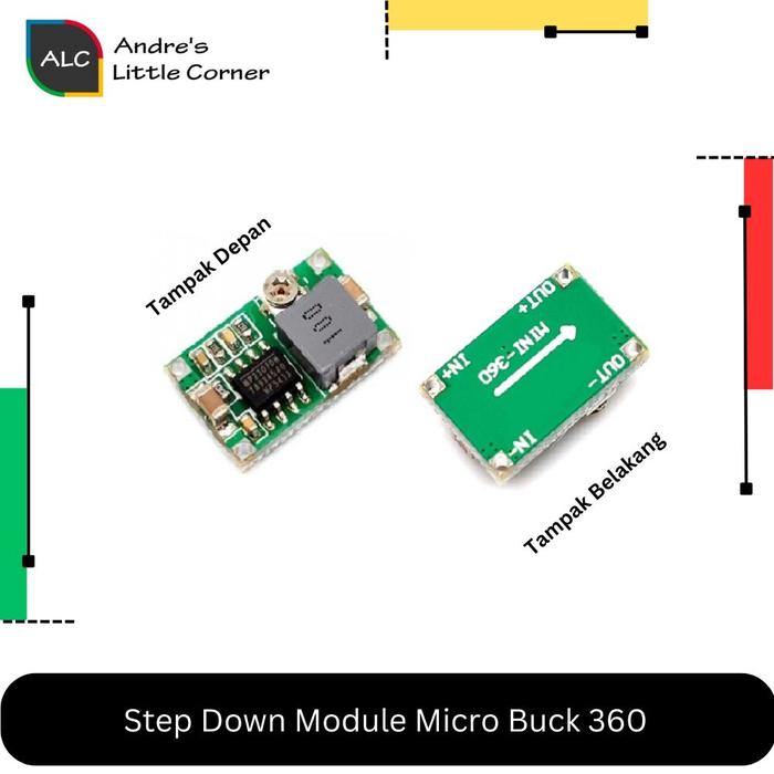 Jual Mini Step Down Buck Micro 360 Module Stepdown DC Mikro 3A Mini360 ...
