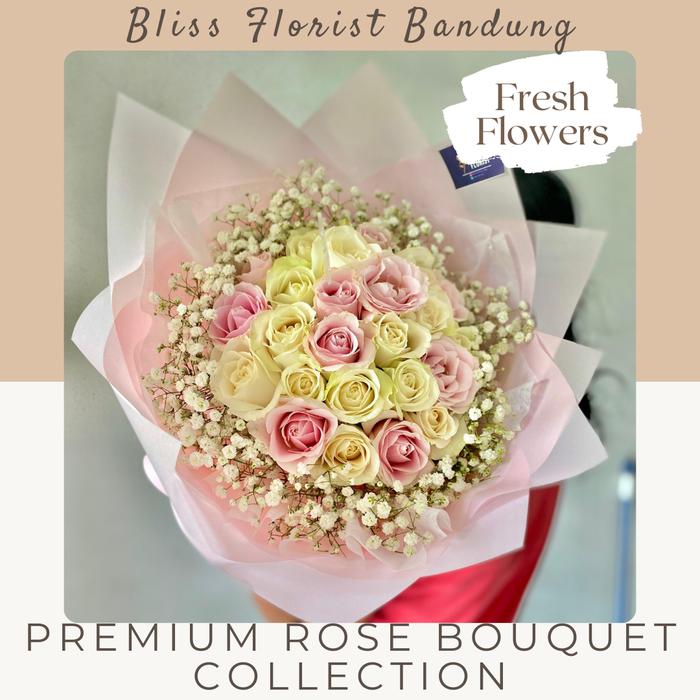 Jual Buket Mawar asli premium/Bucket Bunga Asli Mawar Baby breath ...