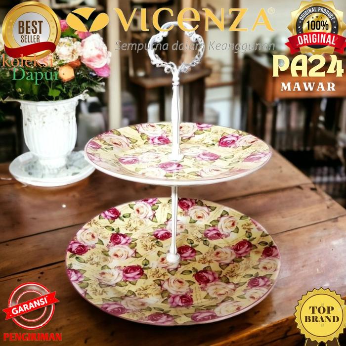 Jual Piring Susun merek Vicenza Pa24 Mawar, piring saji makanan, tempat ...