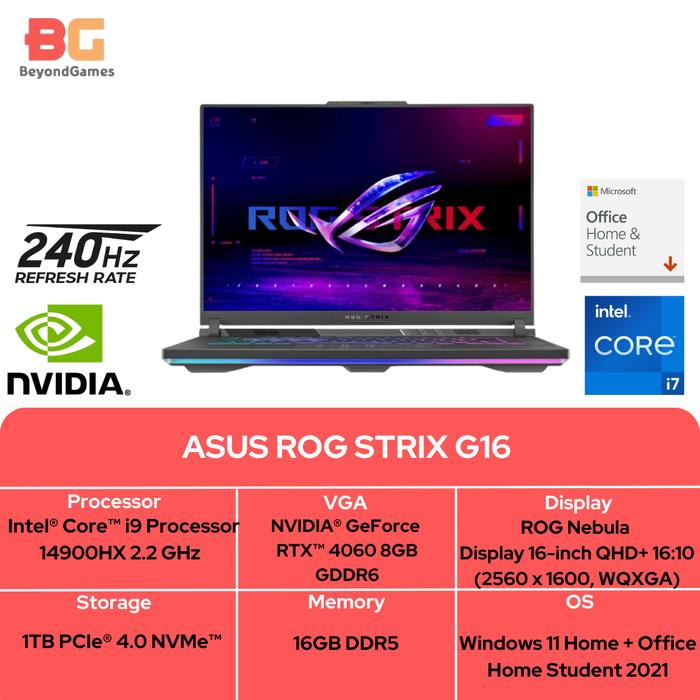 Jual ASUS ROG STRIX G16 G614JIR I9 14900HX RTX4070 4080 8GB 32GB 1TB ...