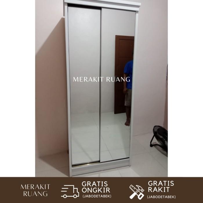 Jual Lemari Pakaian Premium Full Cermin Scandinavian Frameless Sliding ...