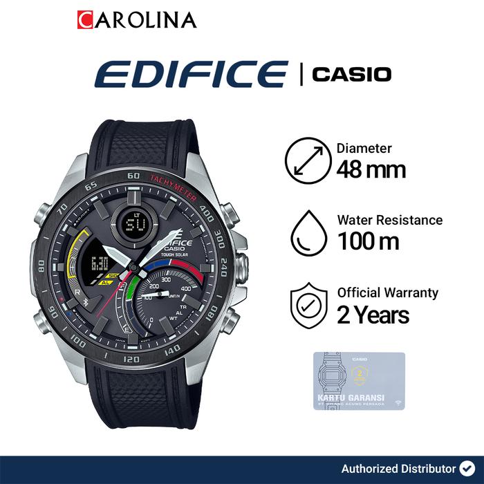 Promo Jam Tangan Pria Casio Edifice ECB-900MP-1A Digital Analog Black Dial Black Resin Band ...