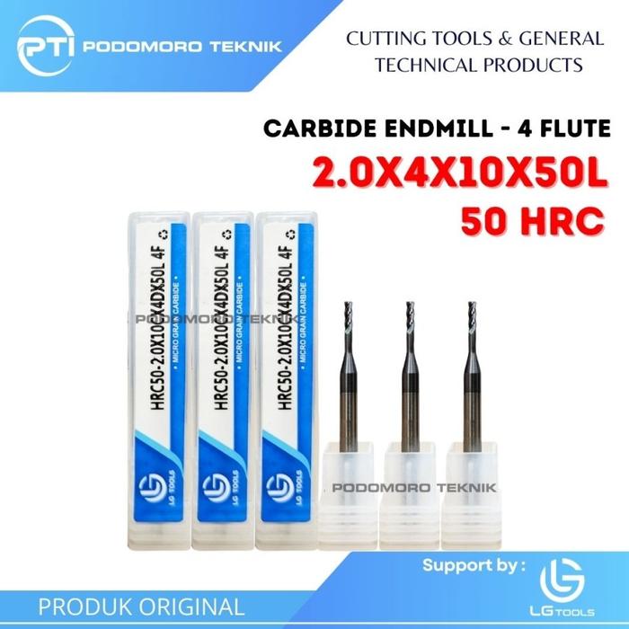 Jual Endmill 1 2 3 4 5 6 8 10 12 mm 50 HRC Carbide Endmill LG Tools ...