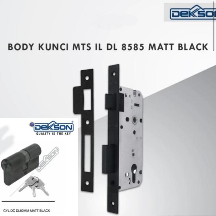 Jual Mortise Lock Dekson IL 8585 HItam + Cyl DC 60mm Matt Black / Body ...