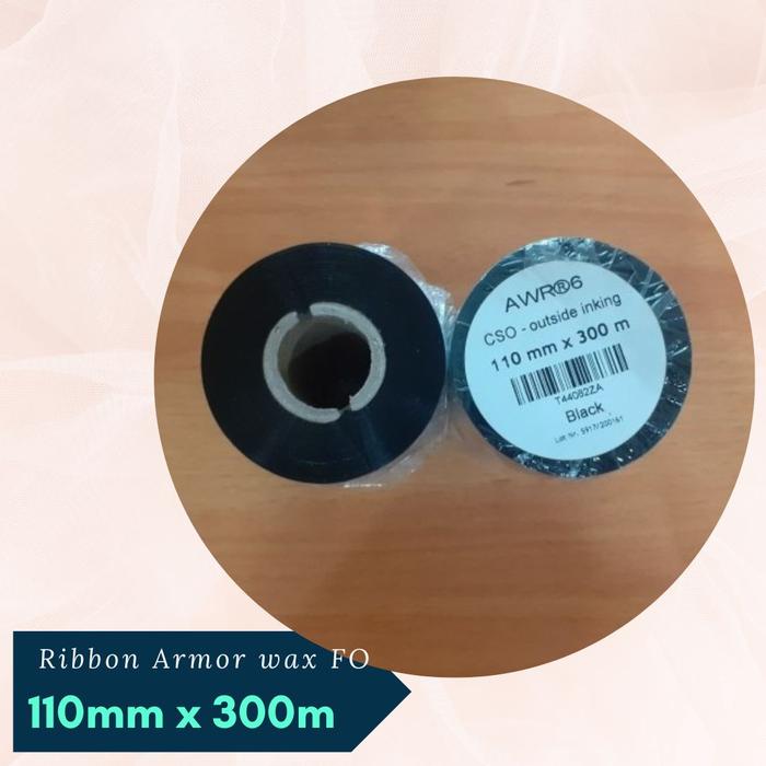 Jual Ribbon Barcode Armor WAX Printer Thermal Transfer Uk. 110mm X 300m ...