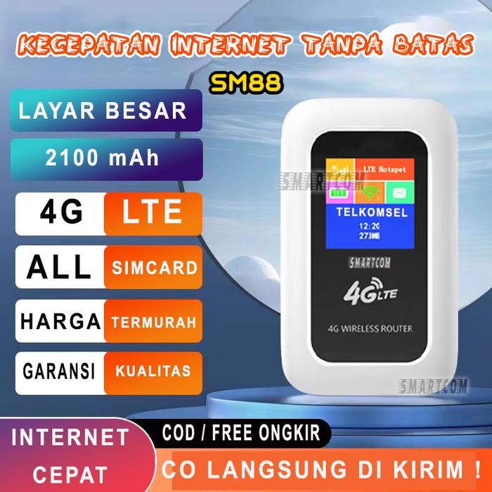 Promo Modem Mifi Wifi SMARTCOM SM88 Unlock All Operator 4G 2100mAh ...