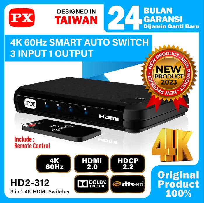 Promo HDMI Switcher Audio Video 4K Adapter 3 Input 1 Output 3Port PX ...