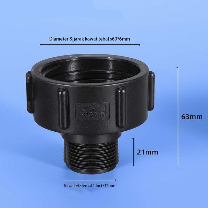 Jual Ibc Tank Adapter Kran Ke Drat Luar 1/2 3/4 1 2 Inch Tutup Toren ...