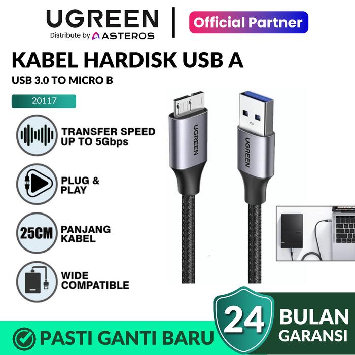 Jual UGREEN 20117 Kabel Data HDD Harddisk External USB To Micro USB B 3 ...
