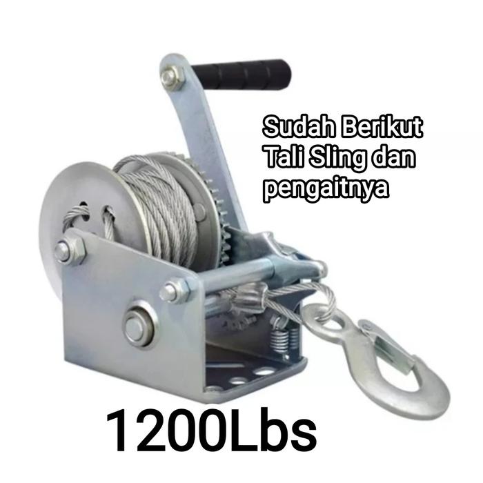Jual Hand Winch/ Katrol Manual 800lbs/ 375Kg x 15 M Galv HIGH DRIVE ...