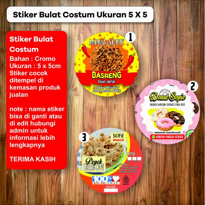 Jual stiker bulat custom ukuran 5x5 cm - Kota Tangerang Selatan ...