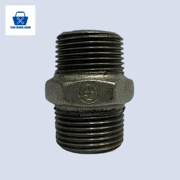 Jual Double Nepel Galvanis Drat 4" Inch / Fitting Drat Galvanis ...