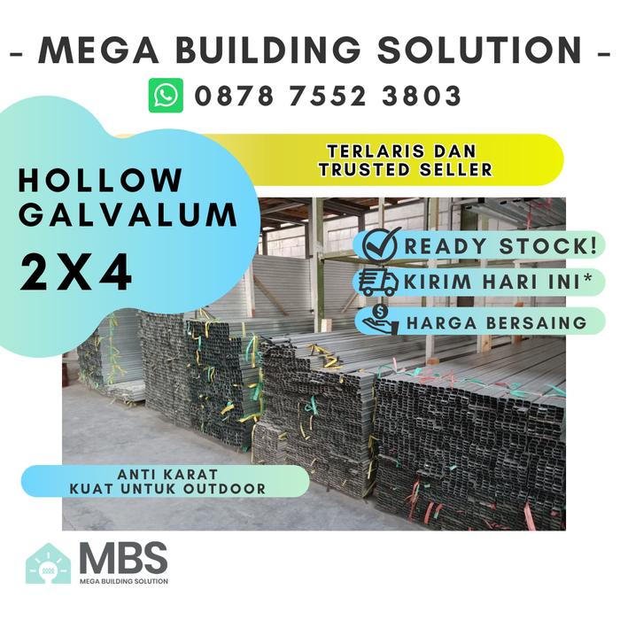 Jual Hollow Galvalum 2x4 0.4mm, Hollo Las Gypsum, Holo Gipsum ...