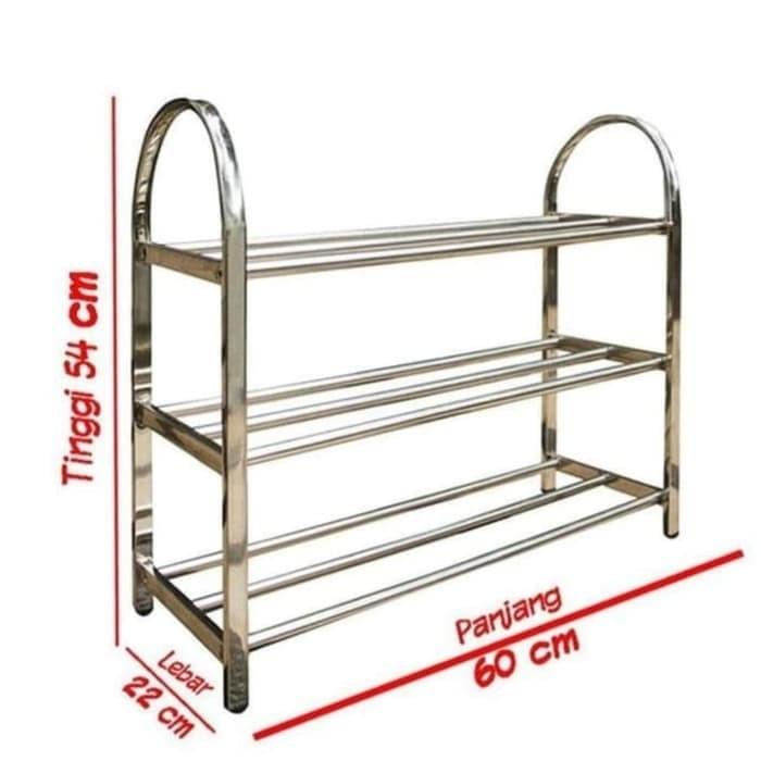 Promo Rak Sepatu / Sandal 5 Susun STAINLESS STEEL Anti Karat - Kota ...