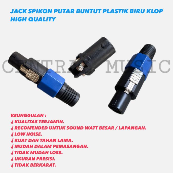 Jual JACK SPIKON PUTAR BUNTUT PLASTIK BIRU KLOP NL4FC HIGH QUALITY ...