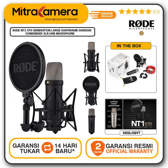 Promo RODE NT1 5th Generation Large-Diaphragm Cardioid Condenser XLR ...