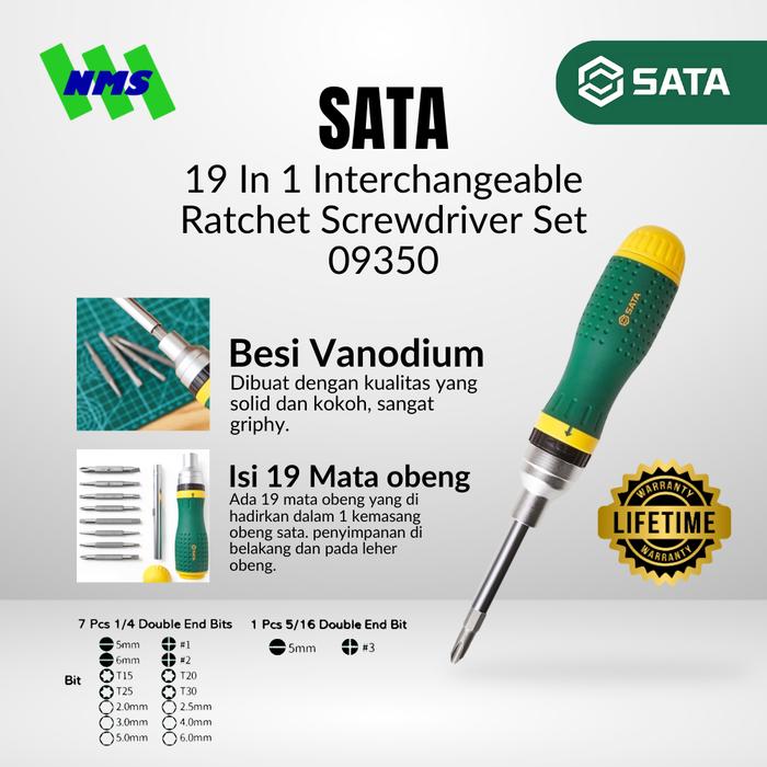 Promo Obeng Magnet Sata 09350 19 In 1 Multi-Purpose Ratchet Screwdriver ...