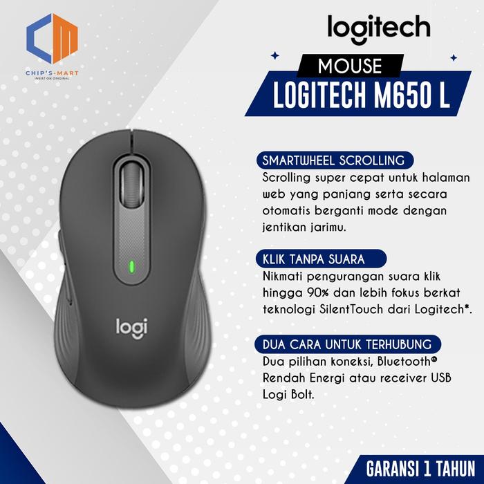 Promo Logitech Signature M650 L Mouse Wireless Bluetooth Silent - Grnsi ...