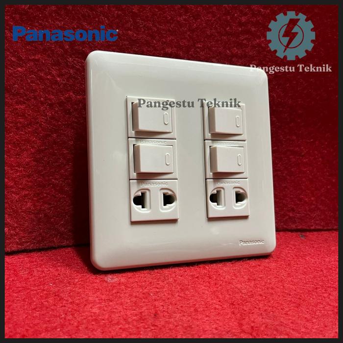 Jual Panasonic Empat Saklar + Dua Stop Kontak Model Classic/ Panasonic ...