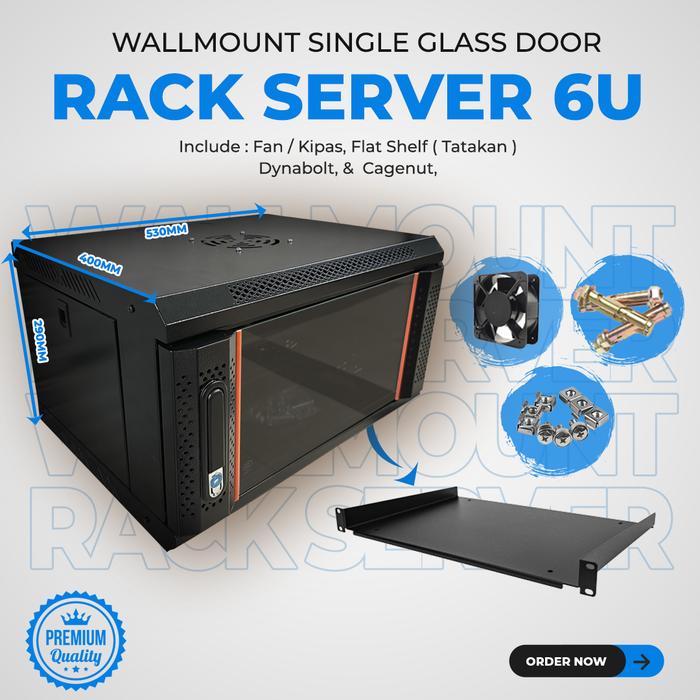 Jual Rack 6U / rack server 6U / wallmount rack 6U - 6U+FAN+TATAKAN ...