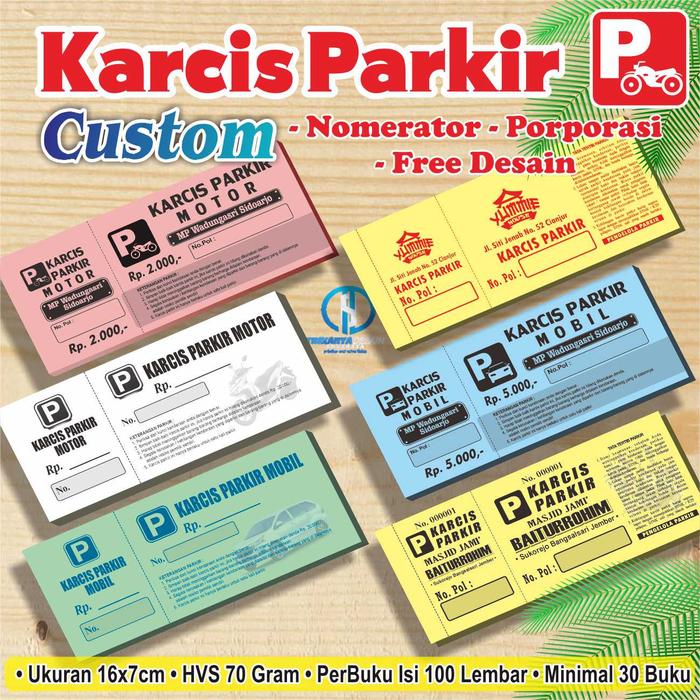 Jual Karcis Parkir Motor / Mobil Custom - Kota Surabaya - Trikarya ...