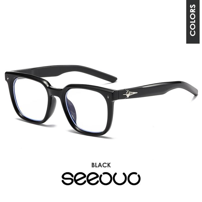 Jual Seeouo Kacamata Antiradisi Blueray Model Kotak Bold TR90 Stylish Frame Ringan Unisex Pria ...